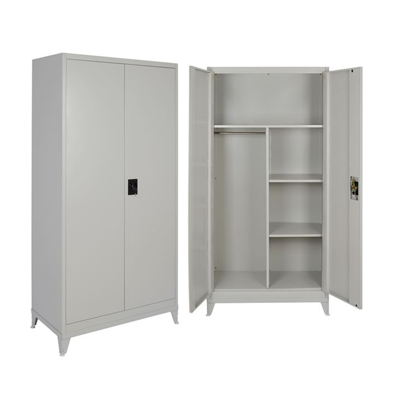 Δίφυλλη μεταλλική ντουλάπα 70x40x181cm με χώρισμα και ράφια και πόδια ...
