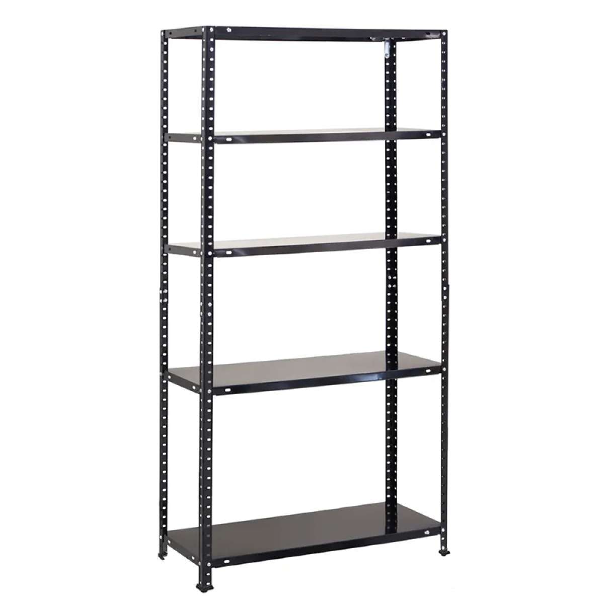 Γαλβανιζέ 5όροφη ραφιέρα 75x30x168cm MAX αντοχή 150kg Μαύρη - Oikoset