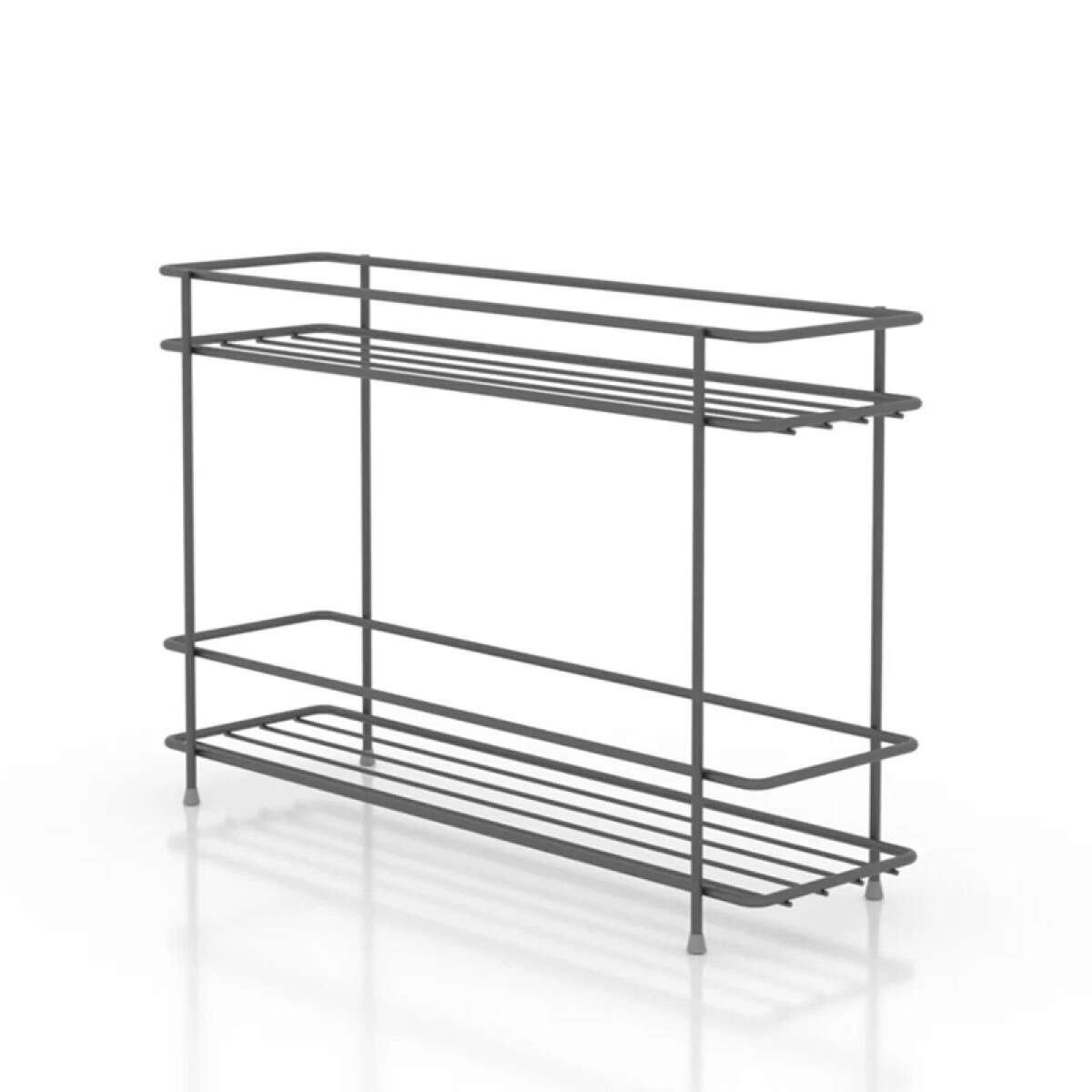 Ραφιέρα πάγκου κουζίνας στενή 32.5x8x21.5cm 2 επιπέδων Μαύρο Matte ...